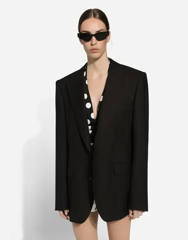 Dolce & Gabbana Single-breasted Woolen Jacket - Black