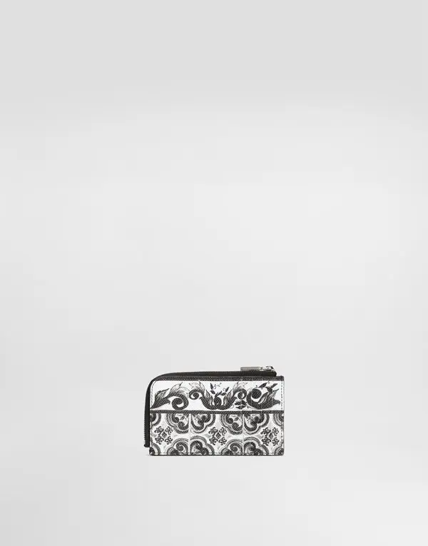 Dolce & Gabbana Majolica-print Calfskin Card Holder