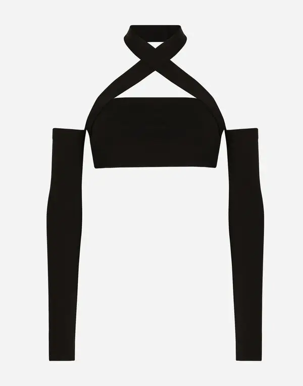 Dolce & Gabbana Viscose Top With Sleeve Detail - Black