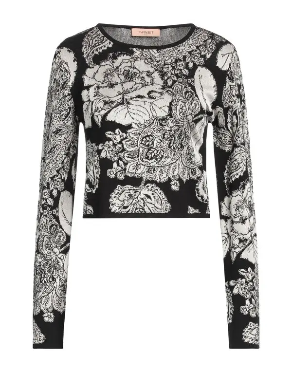 TWINSET Jacquard-knit Cropped Sweater