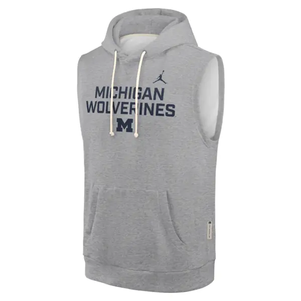 JORDAN Michigan Sideline Dri-fit College Sleeveless Pullover Hoodie