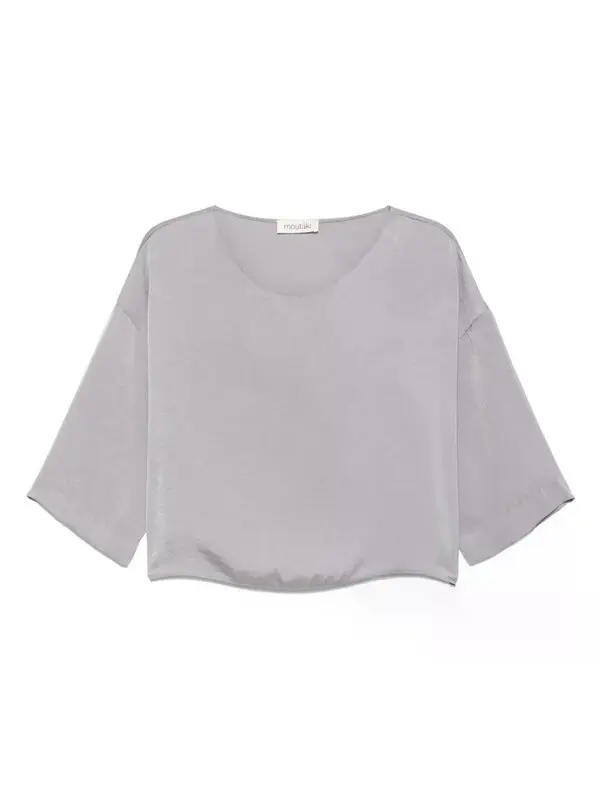MOUTAKI Satin T-shirt - Grey