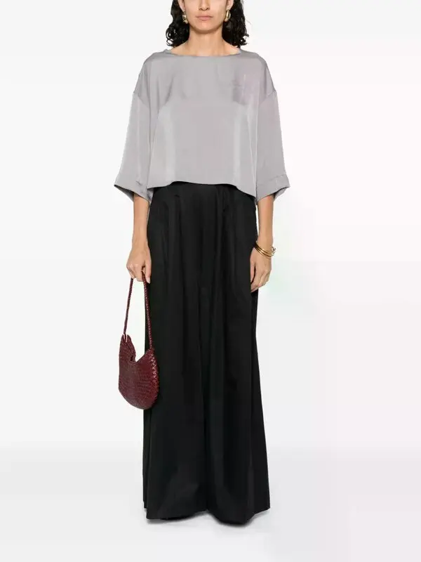 MOUTAKI Satin T-shirt - Grey