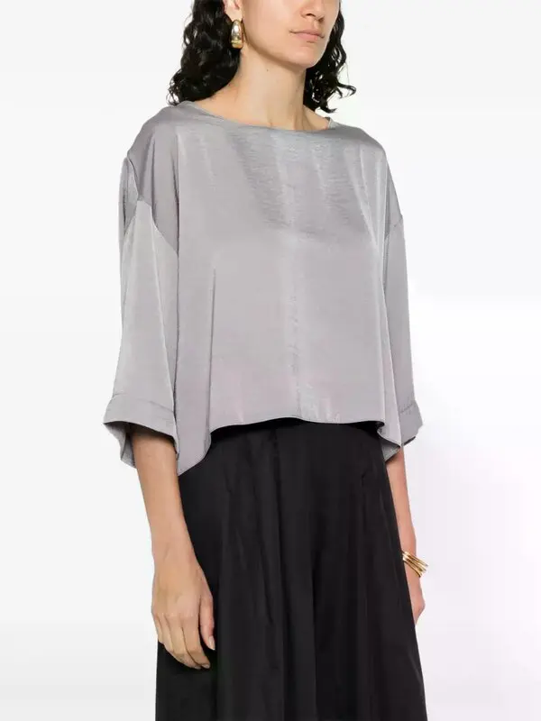 MOUTAKI Satin T-shirt - Grey