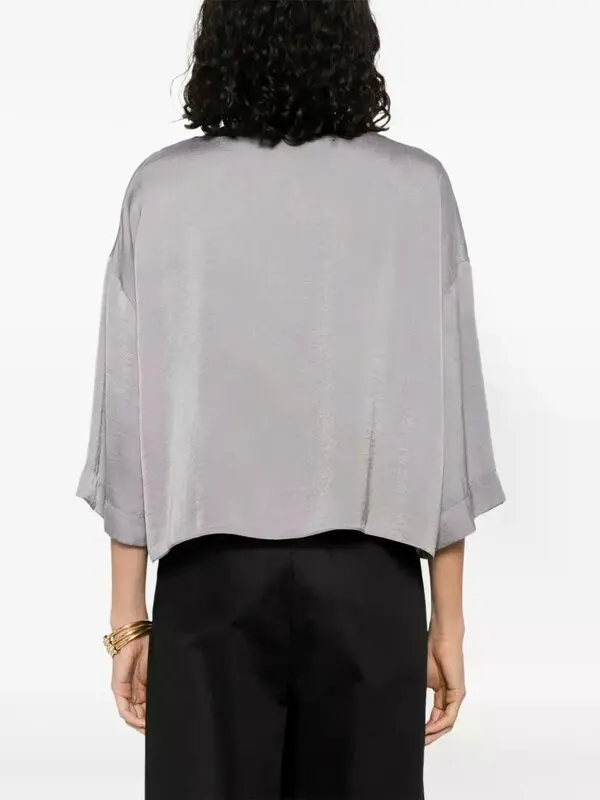 MOUTAKI Satin T-shirt - Grey