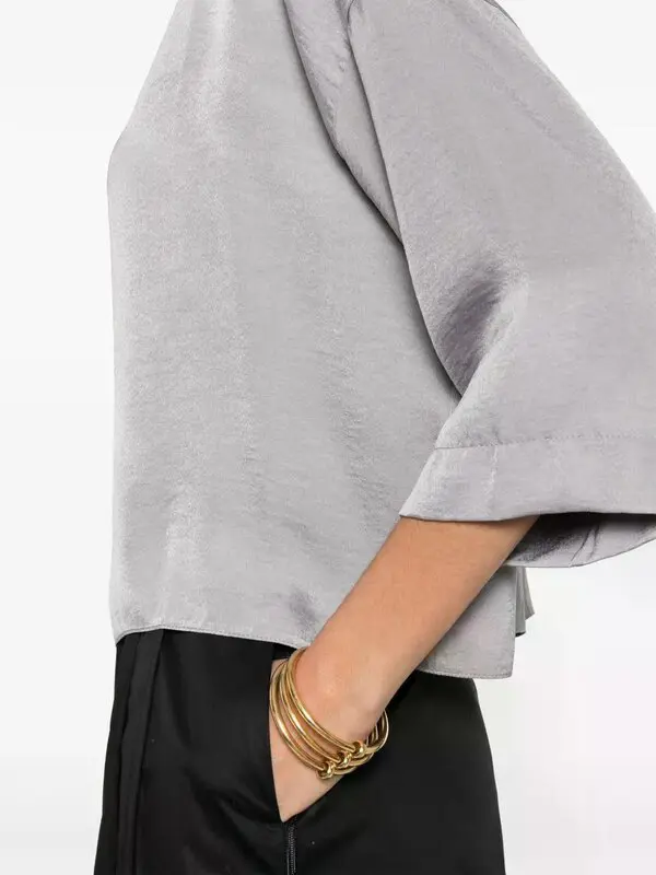 MOUTAKI Satin T-shirt - Grey