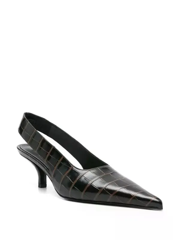 TOTEME 70mm Crocodile-effect Slingback Pumps