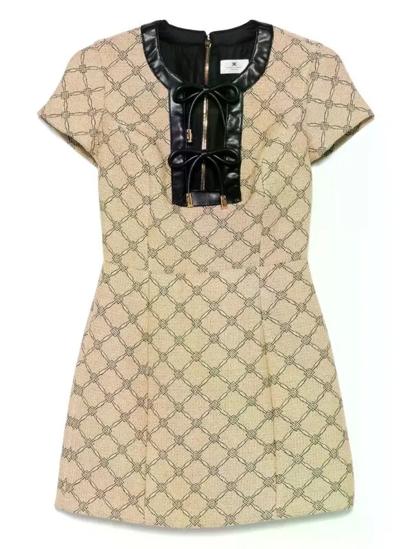Elisabetta Franchi Monogram Jacquard Mini Dress