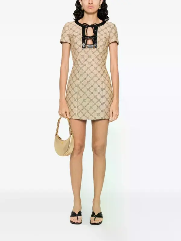 Elisabetta Franchi Monogram Jacquard Mini Dress