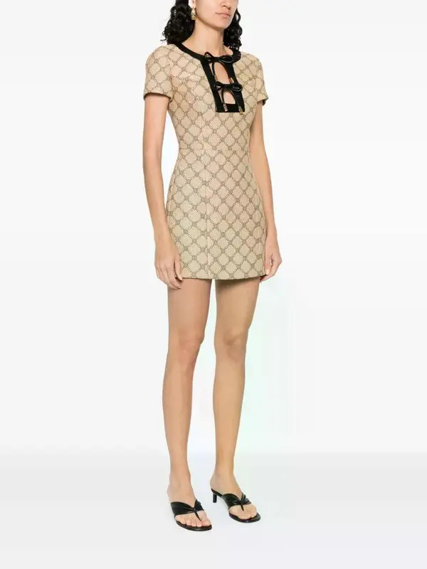 Elisabetta Franchi Monogram Jacquard Mini Dress