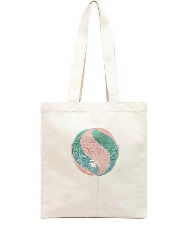 Fiorucci Lollipop Print Canvas Tote Bag