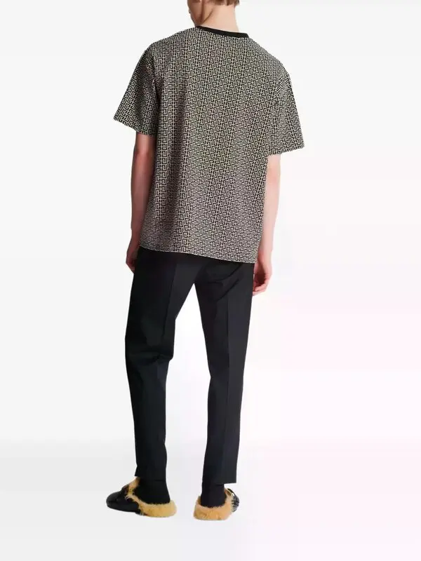 Balmain Monogram-jacquard T-shirt - Black