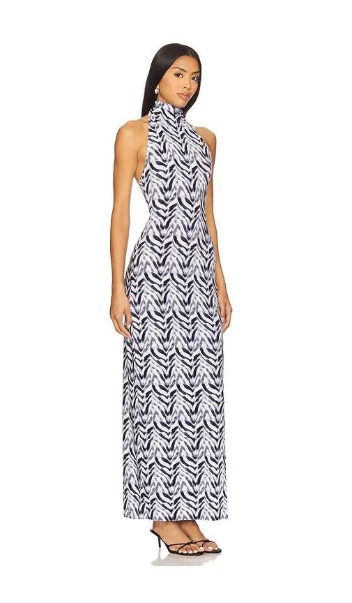 Norma Kamali Halter Turtle Side Slit Gown