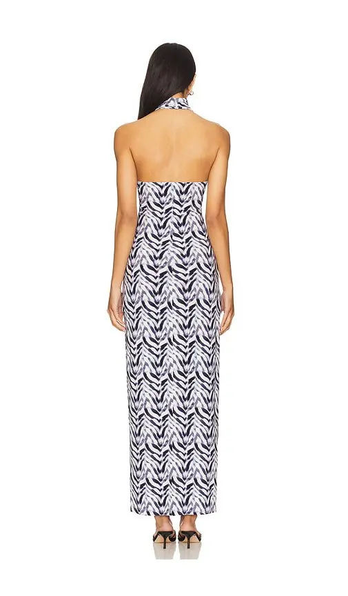 Norma Kamali Halter Turtle Side Slit Gown