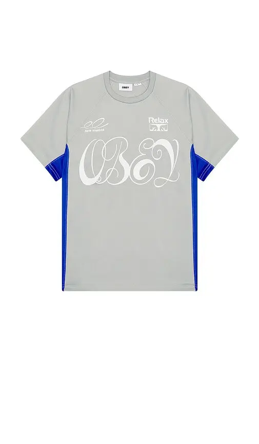 Obey Plaza Active Tee In Grey - Quarry Multi