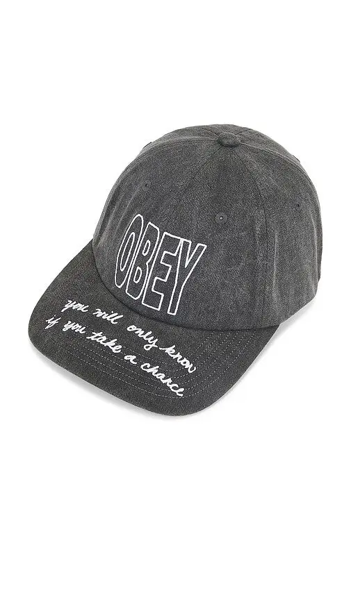 Obey Chance 6 Panel Cap With Velcro Back - Black