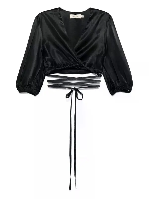 MOUTAKI Satin Blouse - Black