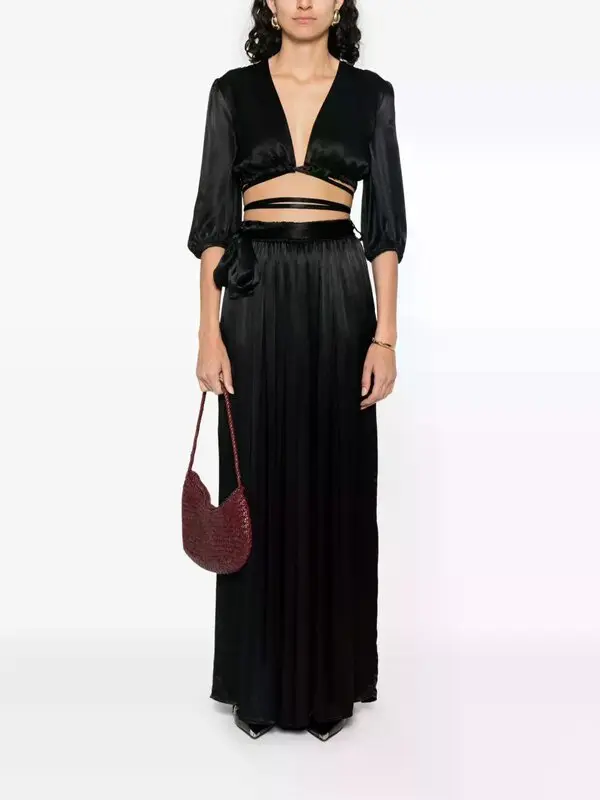 MOUTAKI Satin Blouse - Black