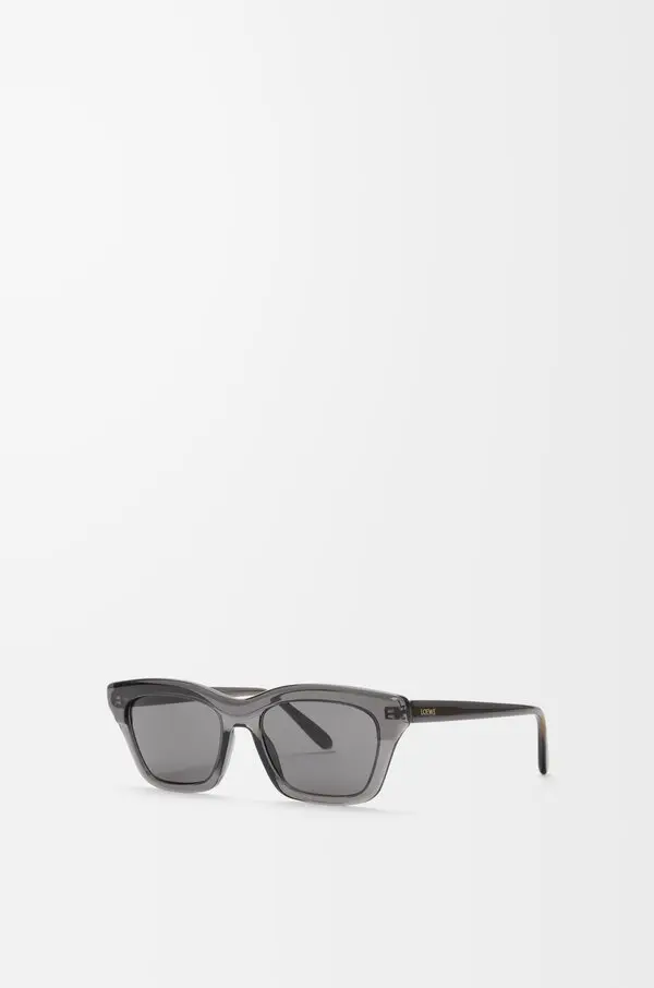 Loewe Sigma Slim Rectangle Sunglasses - Transparent Grey/black