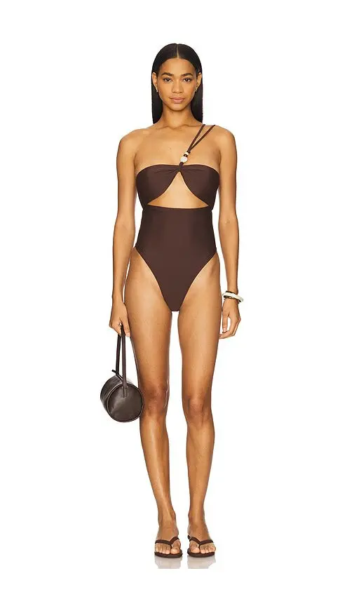 CAMILA COELHO Jacy One Piece - Dark Brown