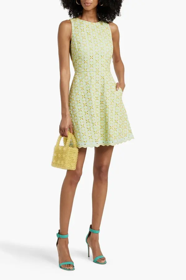 Saloni Jesse Broderie Anglaise Cotton Mini Dress
