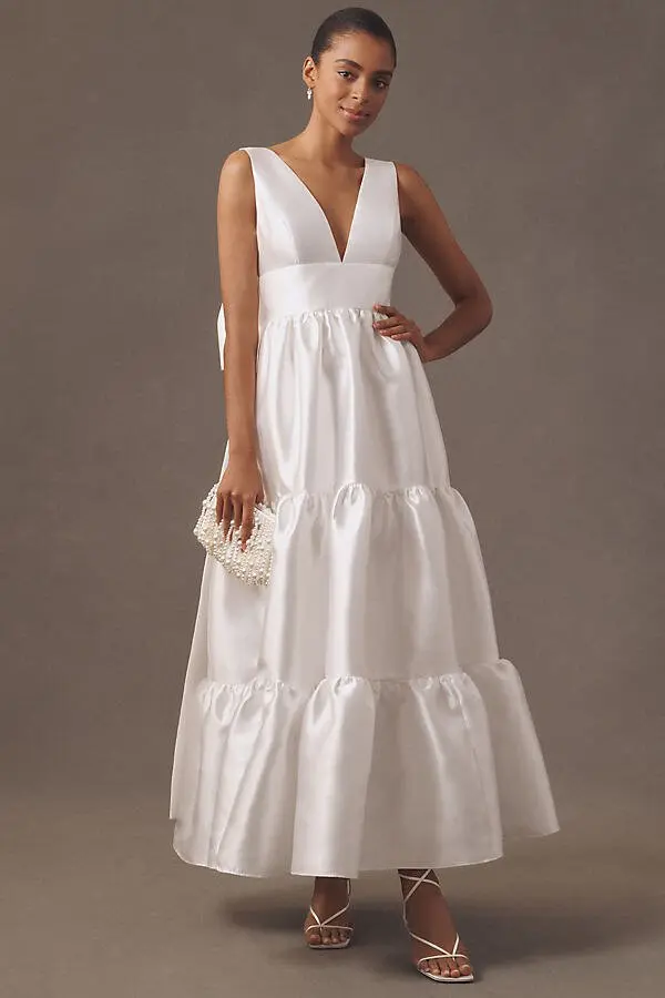 asymmetric red dress Caelia | RED Asymmetric-Neck Maxi Dress With Gold-Detailing And Sash main image 1