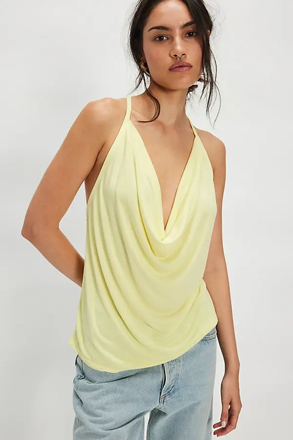 Free People Veda Cowl-neck Cami - Early Bloomer