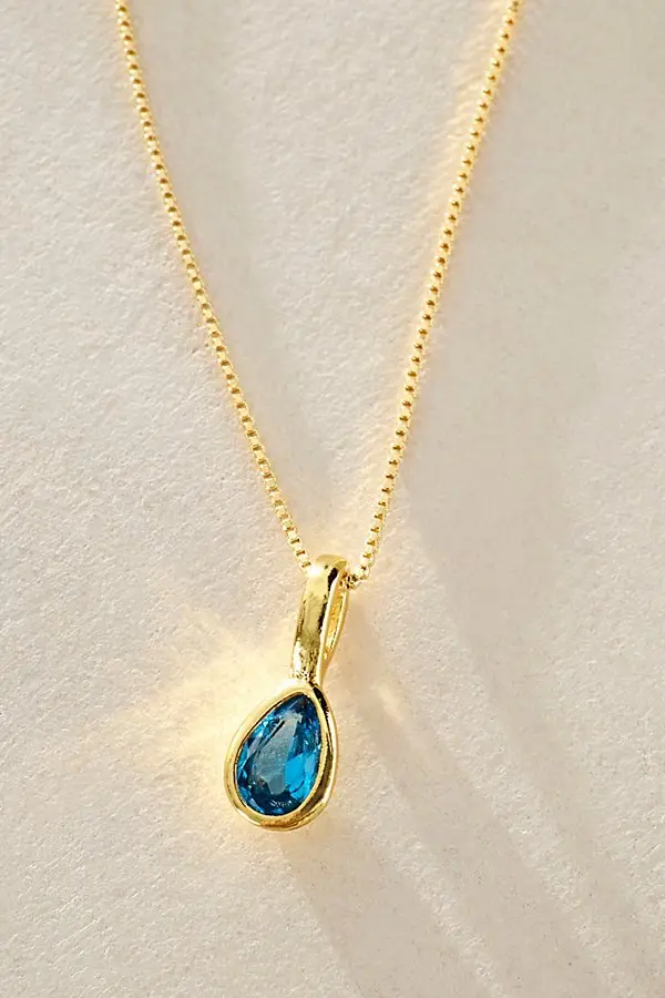 SET & STONES Teardrop Birthstone Necklace - December