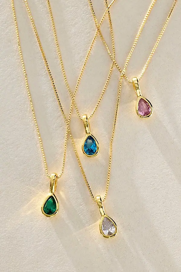 SET & STONES Teardrop Birthstone Necklace - January