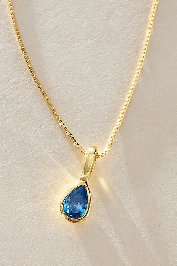 SET & STONES Teardrop Birthstone Necklace - March