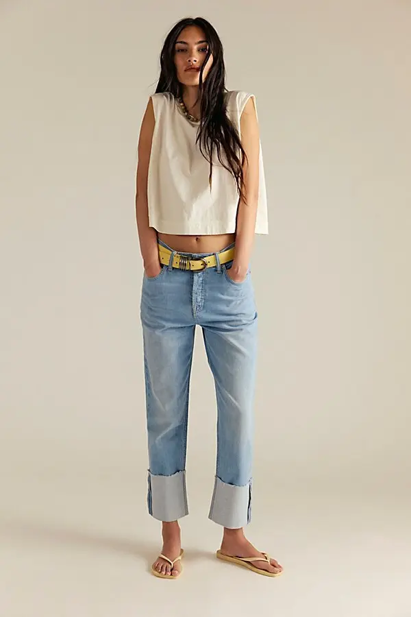 Free People We The Free Isabelle Slim Cuffed Jeans