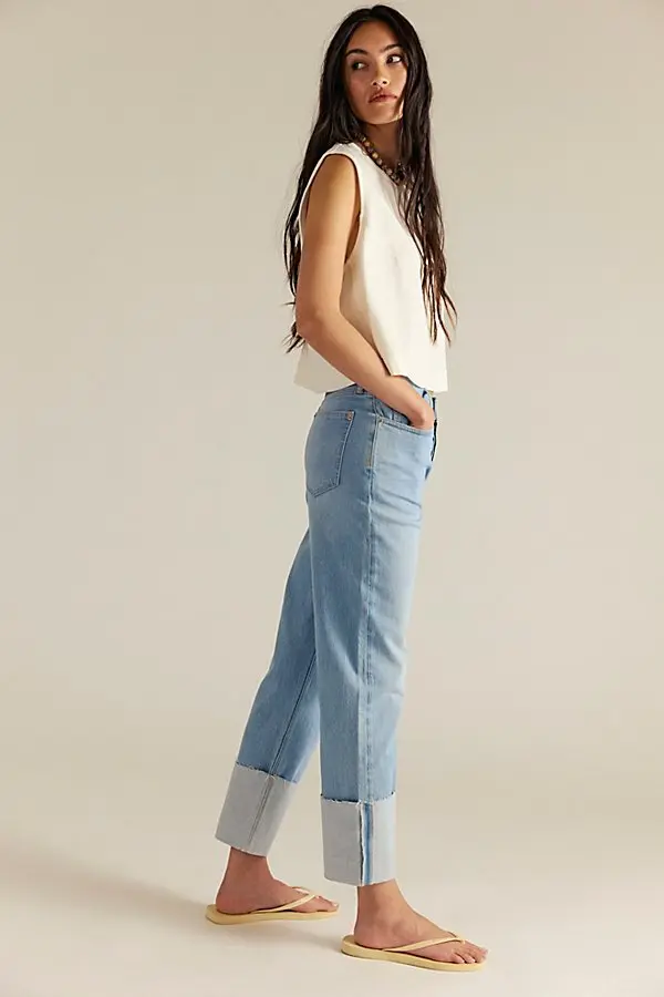 Free People We The Free Isabelle Slim Cuffed Jeans