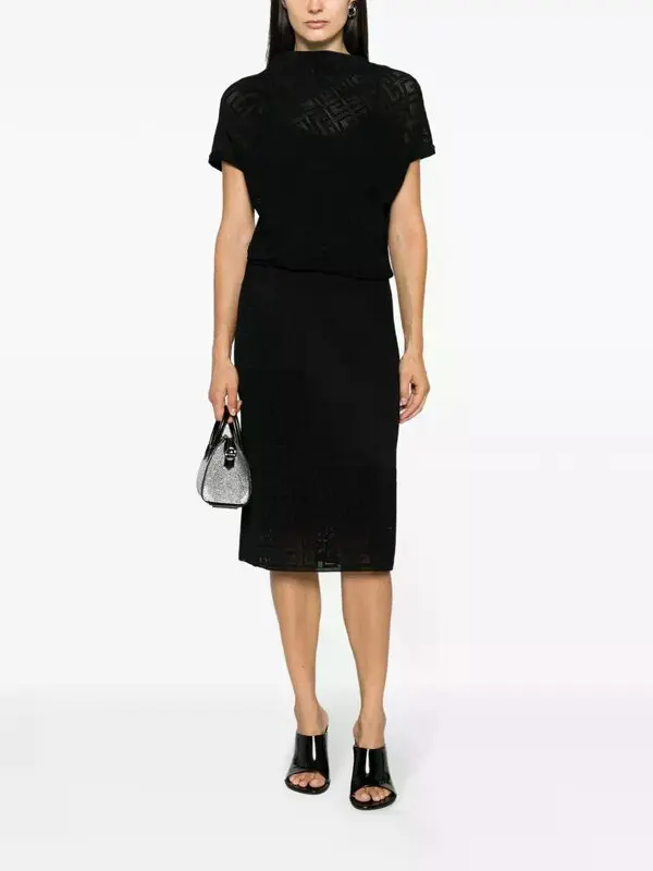Givenchy 4g Jacquard Draped Midi Dress