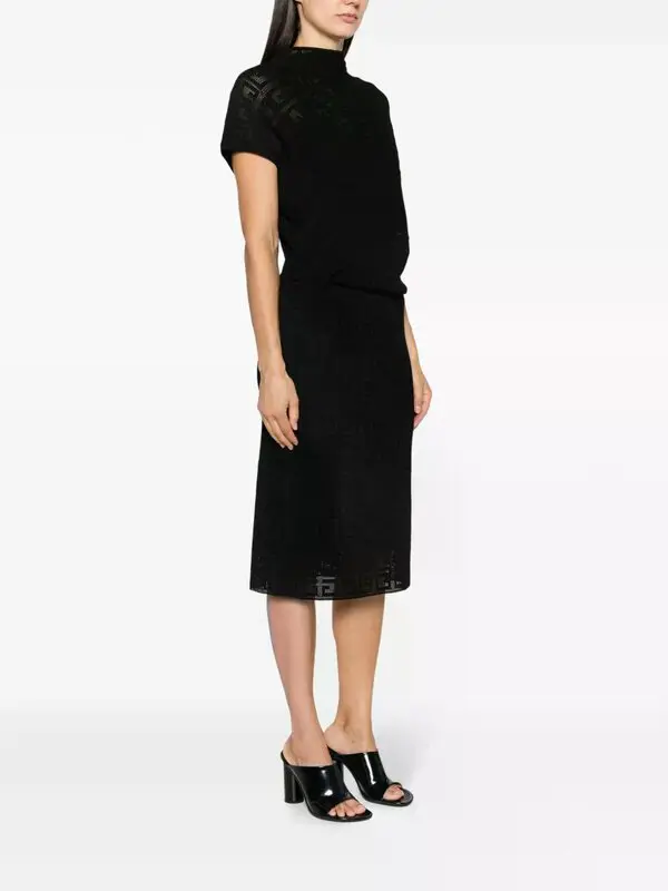 Givenchy 4g Jacquard Draped Midi Dress