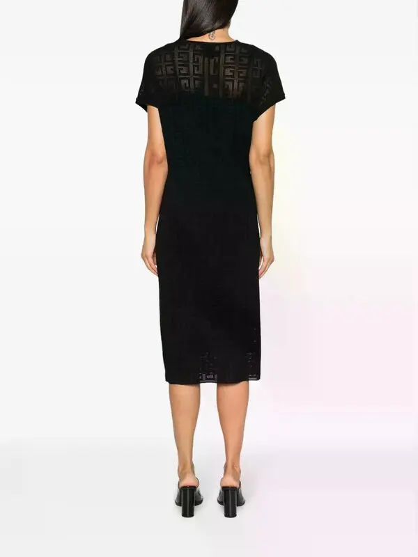 Givenchy 4g Jacquard Draped Midi Dress