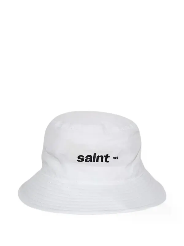 SAINT MXXXXXX Logo-print Bucket Hat - White