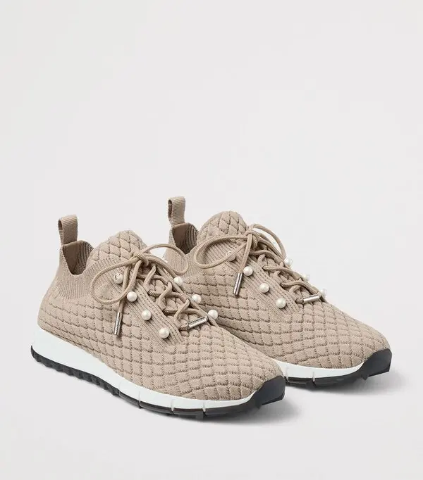 JIMMY CHOO Veles Knitted Sneakers - Beige