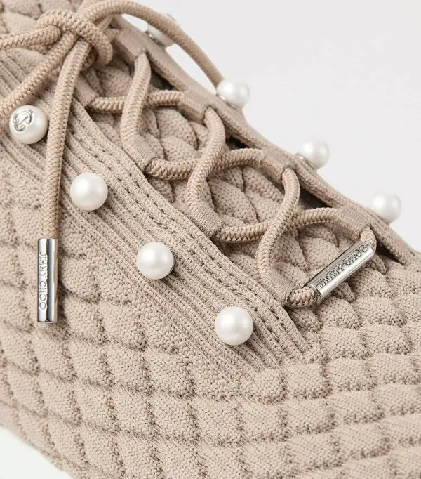 JIMMY CHOO Veles Knitted Sneakers - Beige
