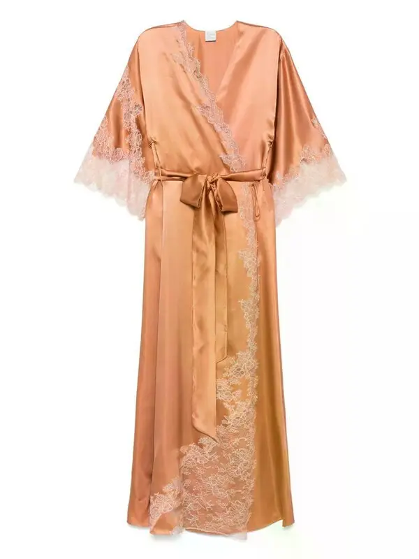 Carine Gilson Silk Robe - Orange