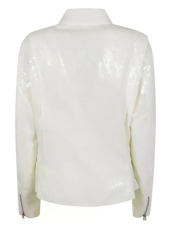 Junya Watanabe Sequinned Biker Jacket - White
