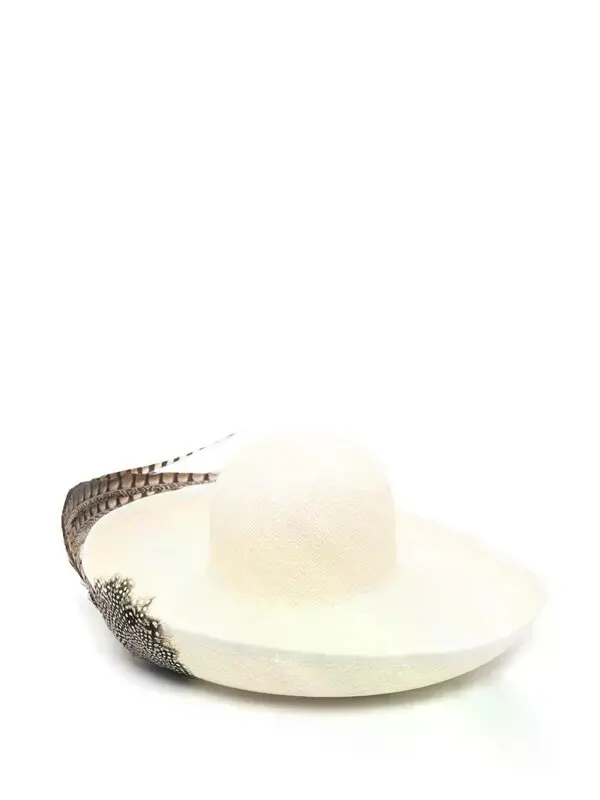 Valentino Garavani Feather-embellished Hat - Neutrals