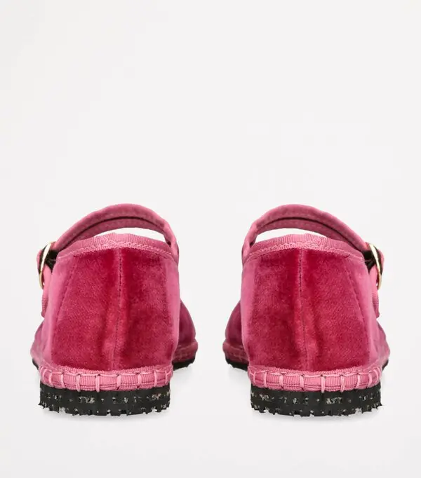 FLABELUS Velvet Frances Mary Janes - Pink
