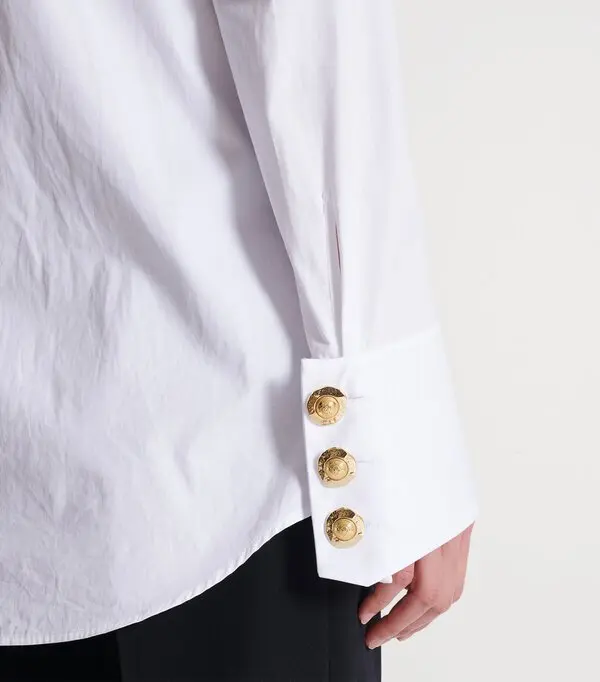 Balmain Cotton Poplin Ruffled Shirt