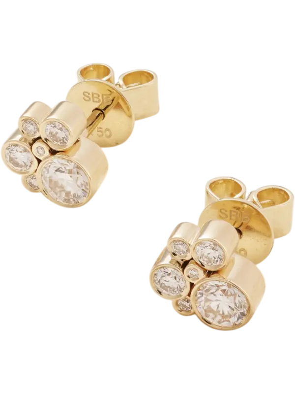 Sophie Bille Brahe Bisou 18-karat Recycled Diamond Earrings - Gold