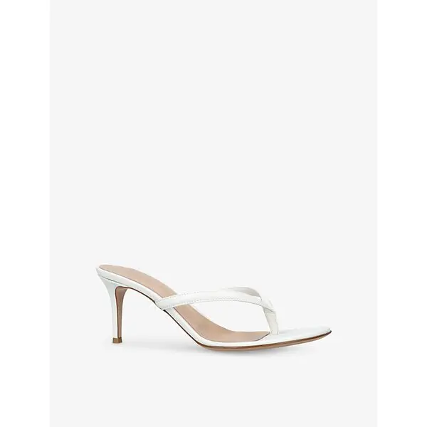 GIANVITO ROSSI Calypso Leather Heeled Sandals - White