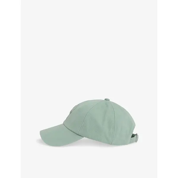 REISS Logo-embroidered Cotton Cap - Washed Green