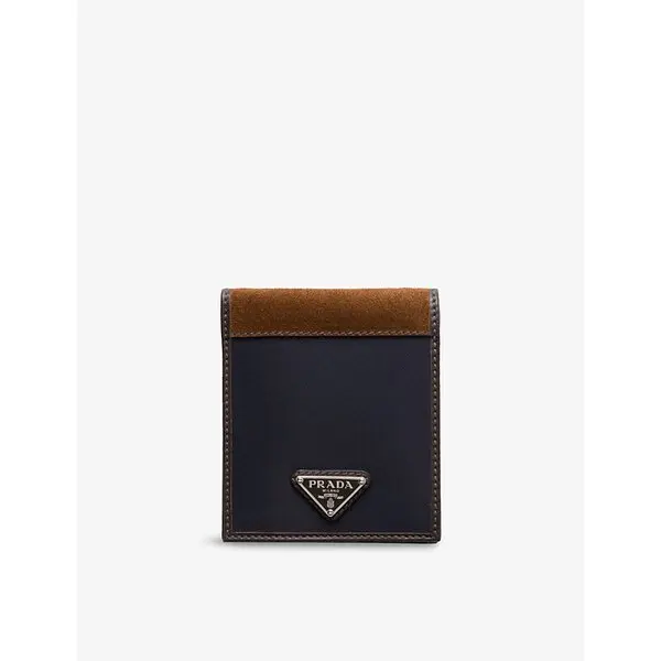 Prada Re-nylon And Leather Wallet - Blue
