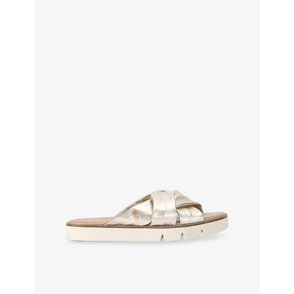Carvela Vita Cross-strap Leather Sandals - Gold