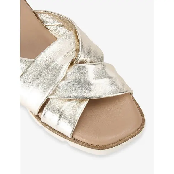 Carvela Vita Cross-strap Leather Sandals - Gold