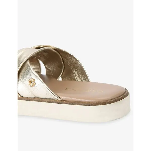 Carvela Vita Cross-strap Leather Sandals - Gold